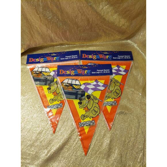 Accents | 1997 Cartoon Network Wacky Races Party Decor 3 Pennant ...